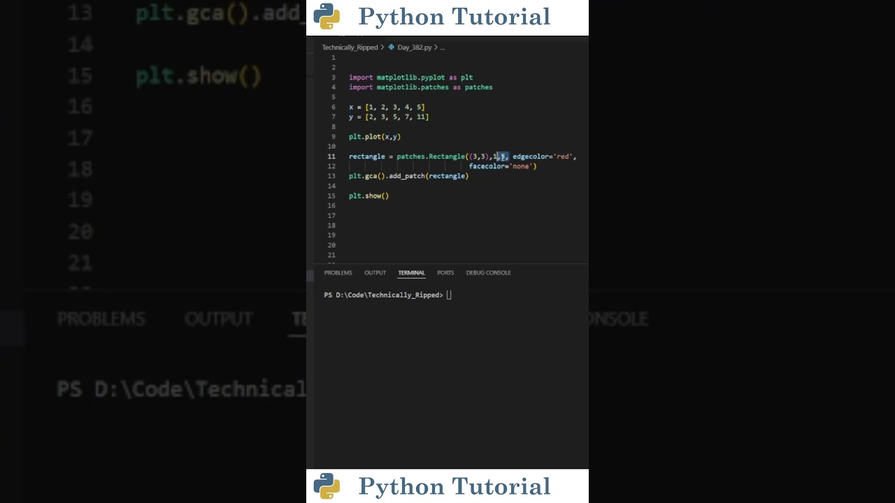 Add Rectangle Patch To Matplotlib Graph | Python Tutorial