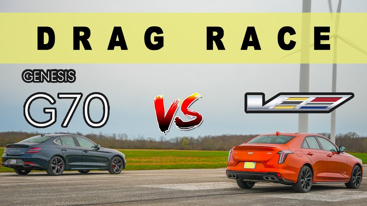 Genesis G70 3.3T Drag Races Cadillac CT4-V, Two Turbos Are Better Than ...