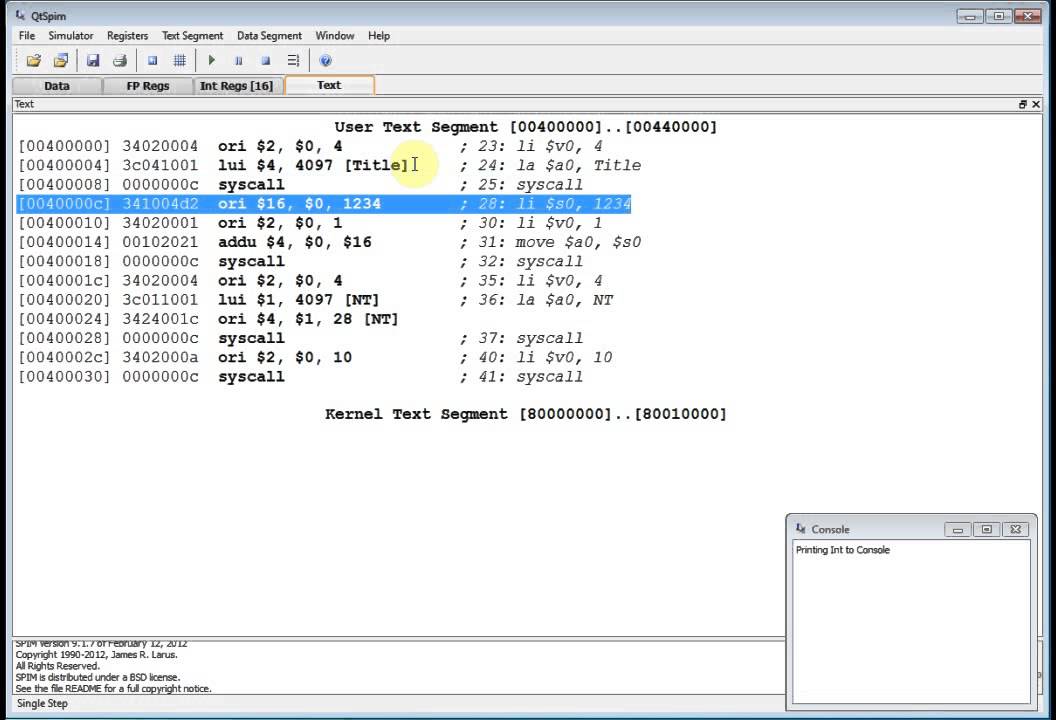 MIPS #7: Syscall Print Integer