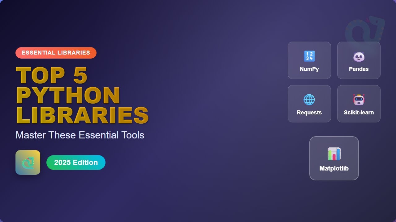 Top 5 Python Libraries for Beginners: NumPy, Pandas, Matplotlib & More!