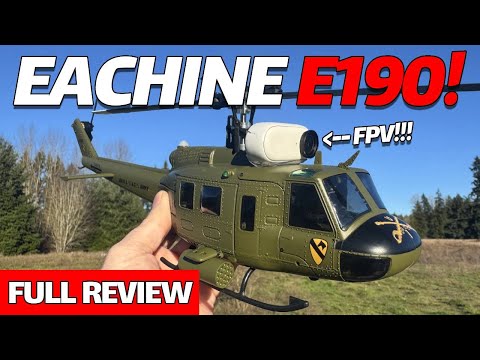 Eachine E190 Huey Military RC Helicopter - Review & Flights 🚁
