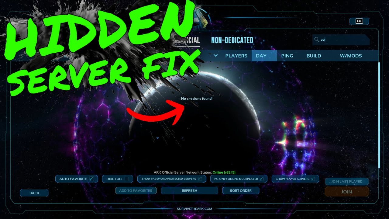 Hidden Server Fix For Ark Survival Ascended!!! How to connect to servers you can not find anymore!