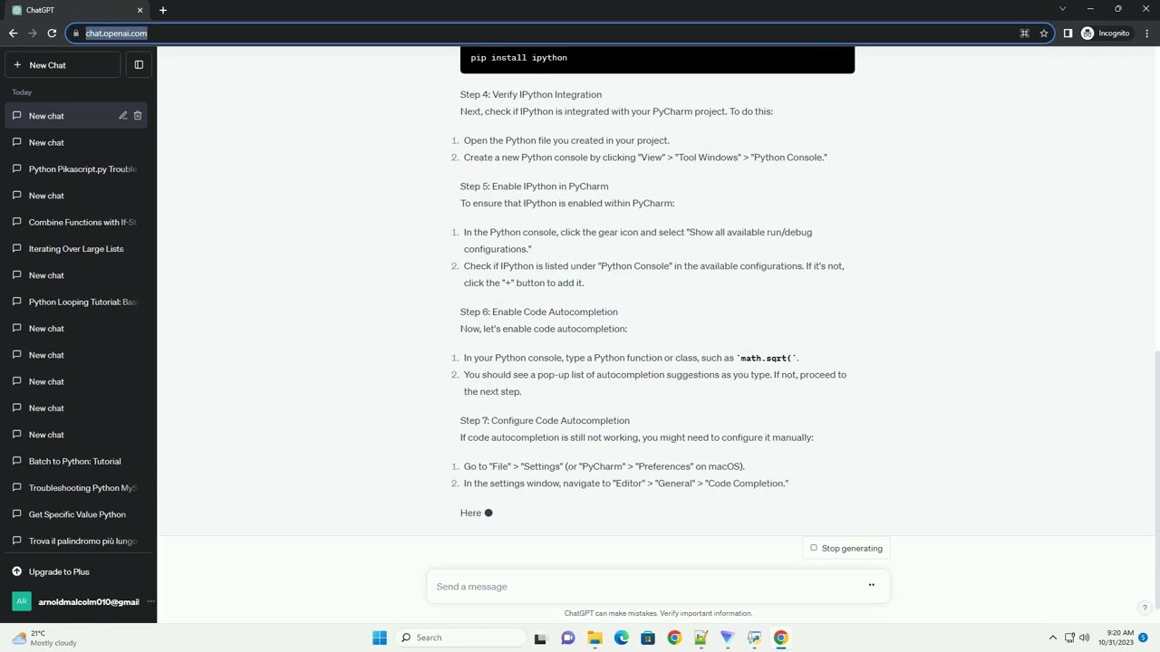 Pycharm 4 code autocompletion does not work in IPython