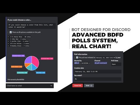 ADVANCED Poll System with Chart IMAGE API | Poll Command for Bot Designer For Discord by Berk BDFD!