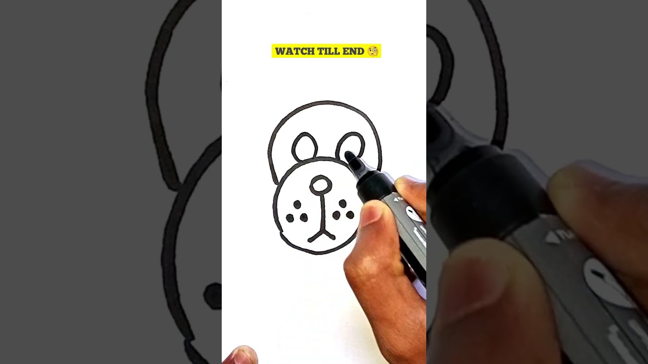 how to draw dog face | easy drawing | drawing tricks | drawing for beginners | #shorts #drawing