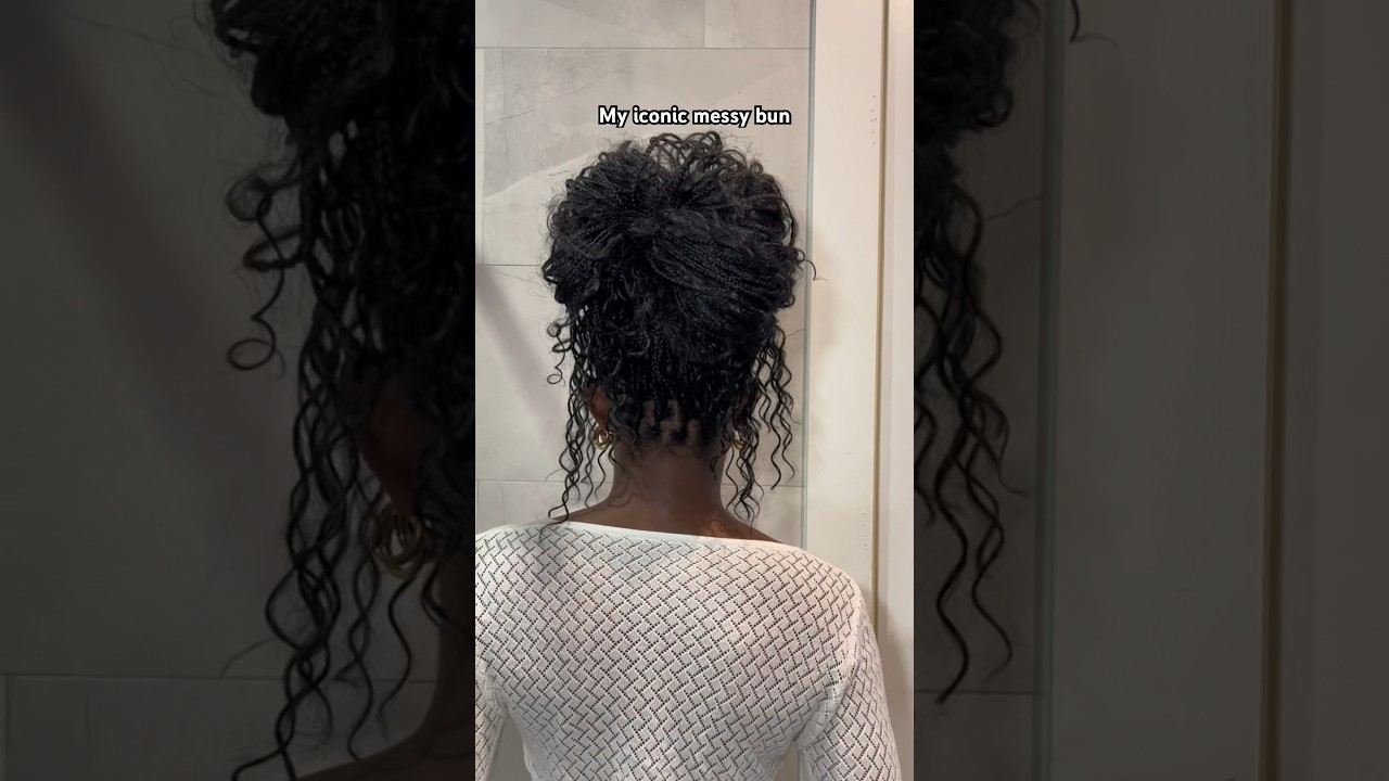 Messy bun with braids