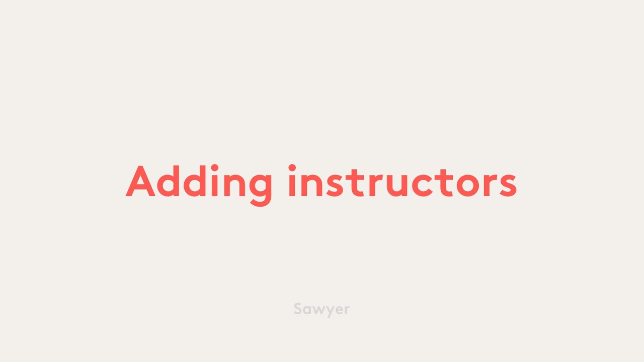 How to Add Instructors