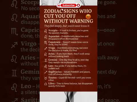 😤 Zodiac Signs Who Cut You Off Without Warning #astrology #horoscope #usa #shorts