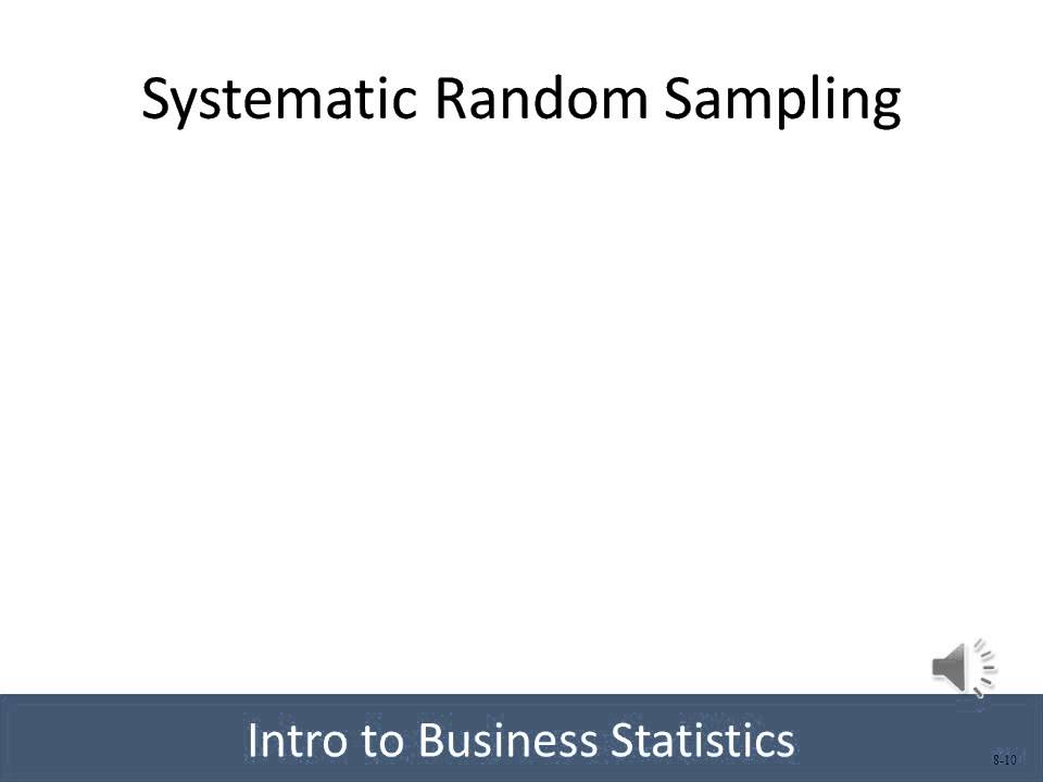 Business Statistics Lesson 8: Sampling Methods