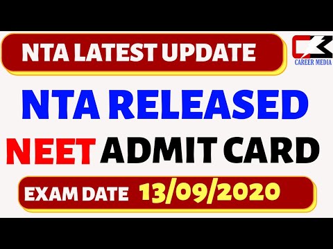 NTA Released NEET ADMIT CARD for Neet 2020 Exam /NTA ने जारी किया नीट 2020 का एडमिट कार्ड