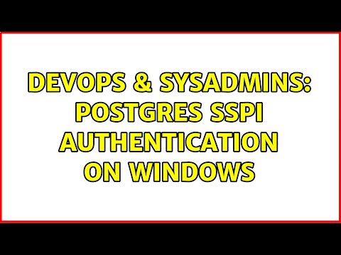 DevOps & SysAdmins: Postgres SSPI authentication on Windows (2 Solutions!!)