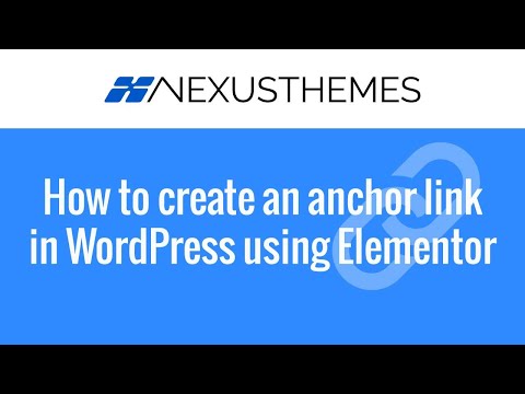 How to create an anchor link in WordPress using Elementor