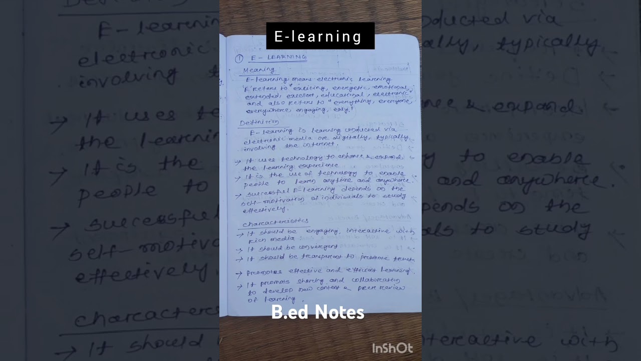 B.ed notes/Unit-5/E- Learning#ict #examnotes #notes #bestnotes #bed#aspirants