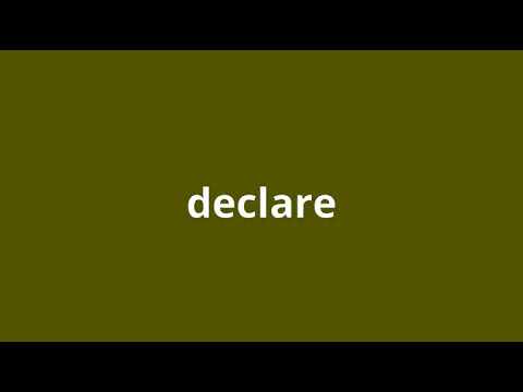 what is the meaning of declare