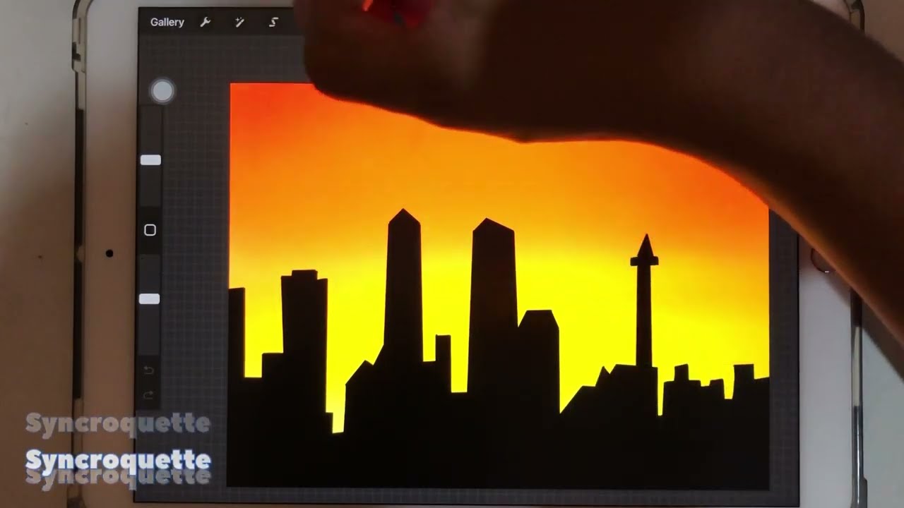 How To Draw Sunset City Skyline | Silhouette Art Easy Tutorial