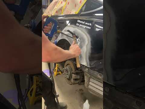 Metal Work - getting this quarter panel to where it needs to be b4 the filler stage #bodyshoplife