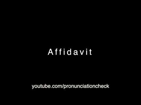 How To Pronounce Affidavit