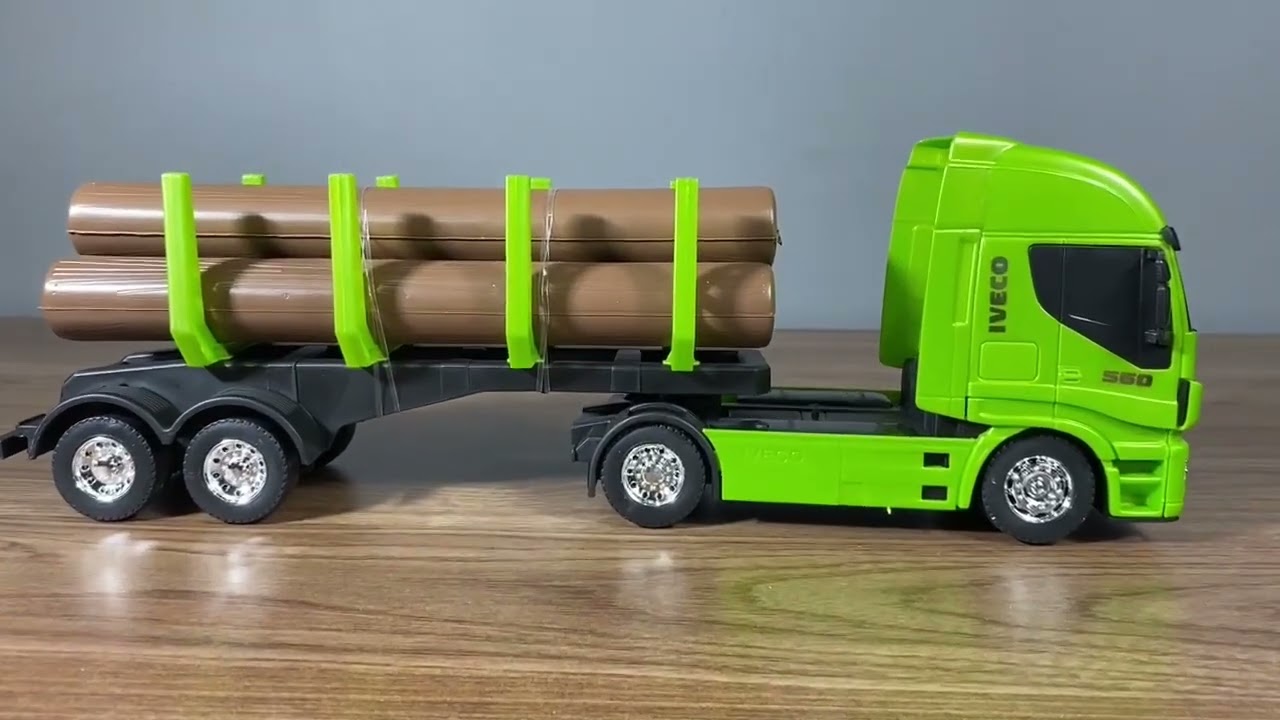 Caminhão Carreta Infantil De Carregar Madeira Tora Iveco Usual Brinquedos