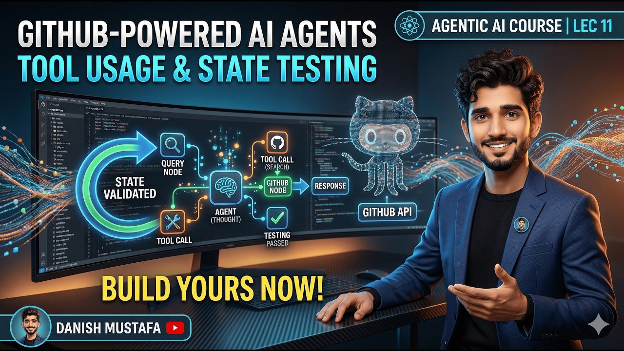 Building GitHub-Powered AI Agents: Tool Usage & State Testing in LangGraph | Agentic AI Course