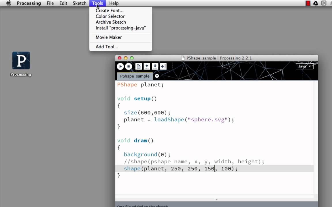 Processing: PShape - importing vector graphics