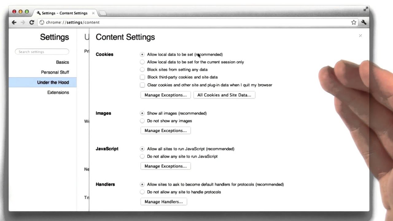 Cookie Settings - Web Development