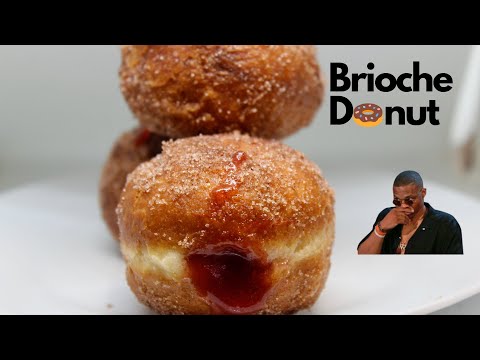 Homemade Raspberry French Beignet recipe ( Brioche Donut).