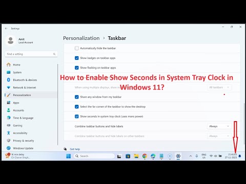 How to Enable Show Seconds in System Tray Clock in Windows 11?