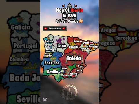 Map Of Iberia In 1076 #map #geography #mapping #history #europe