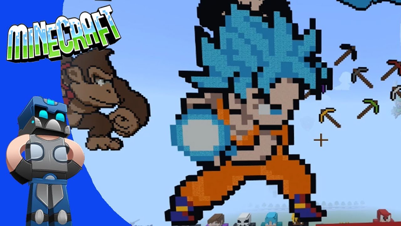 Minecraft: Como hacer Goku Blue Pixel art Tutorial