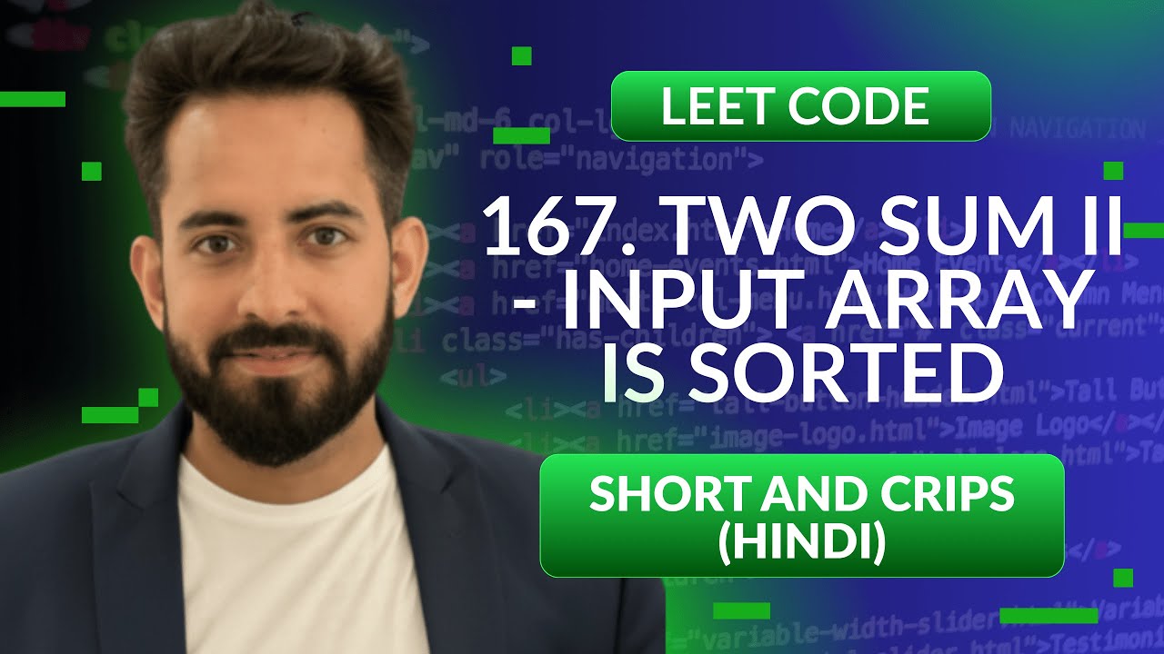 Leetcode 167. Two Sum II - Input Array Is Sorted | Hindi | Python | Leetcode | Optimized way