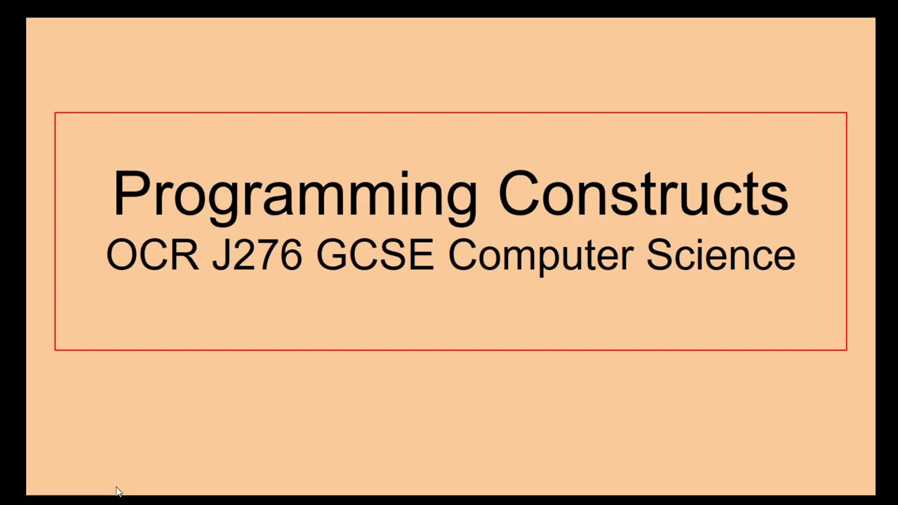 Programming Constructs