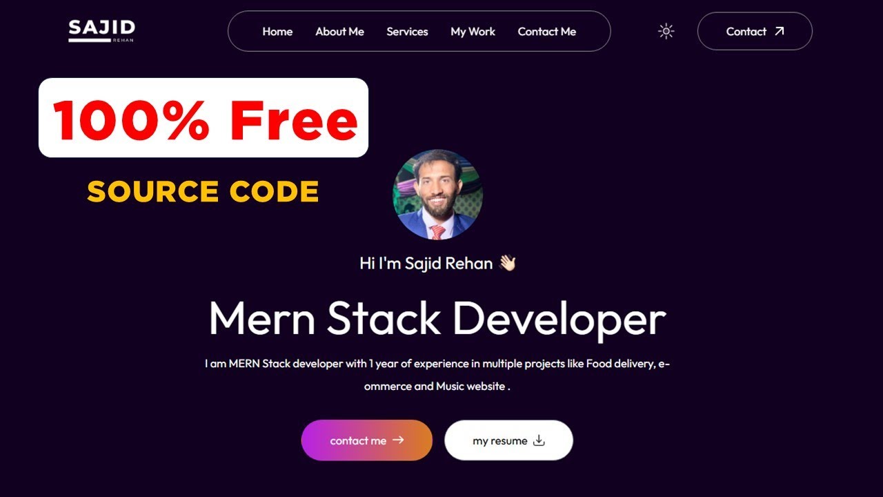 Portfolio Website Using HTML, Tailwind CSS, and JavaScript