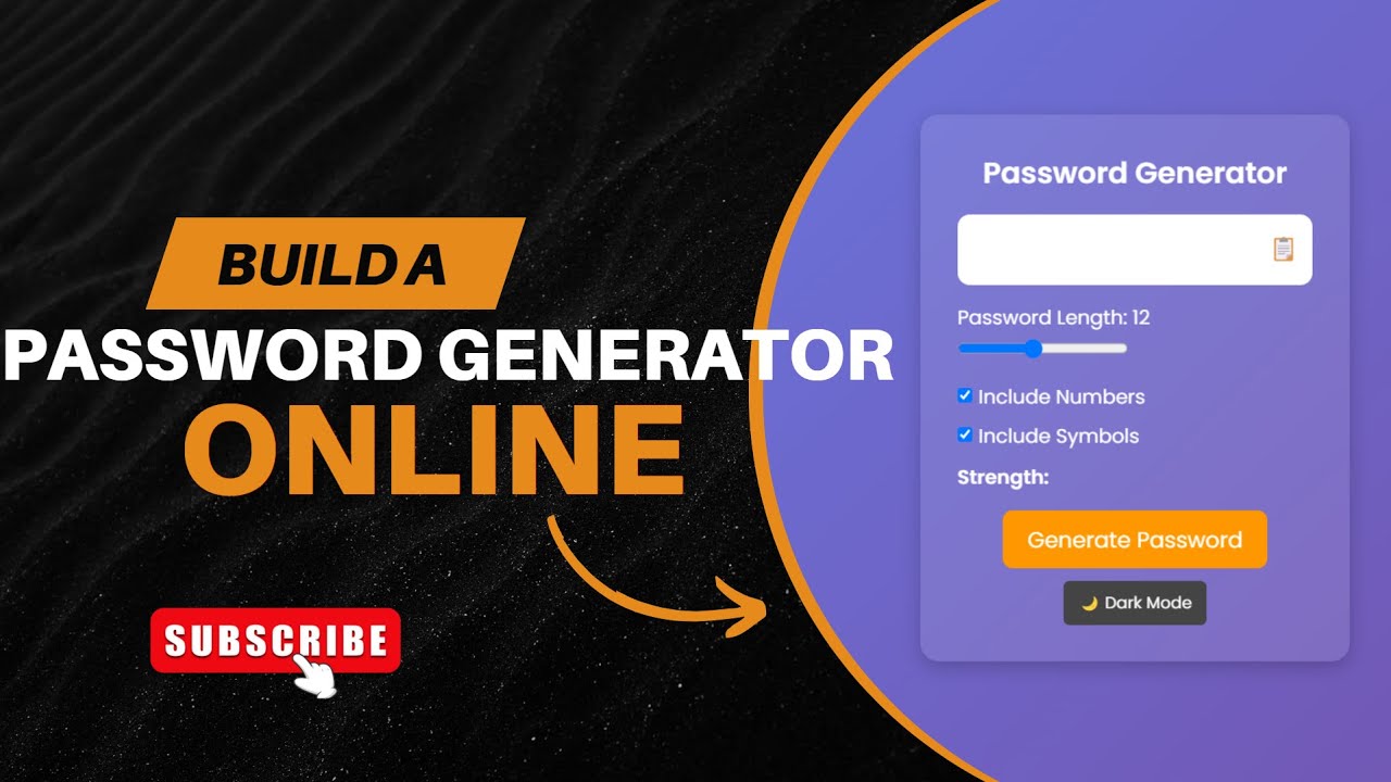 🔐 Build a Password Generator Using HTML, CSS & JavaScript | Beginner Project Demo | With Code