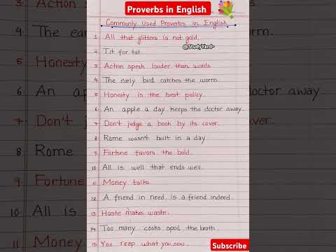 Proverbs in english l Proverbs l Common proverbs of English l English me muhavare