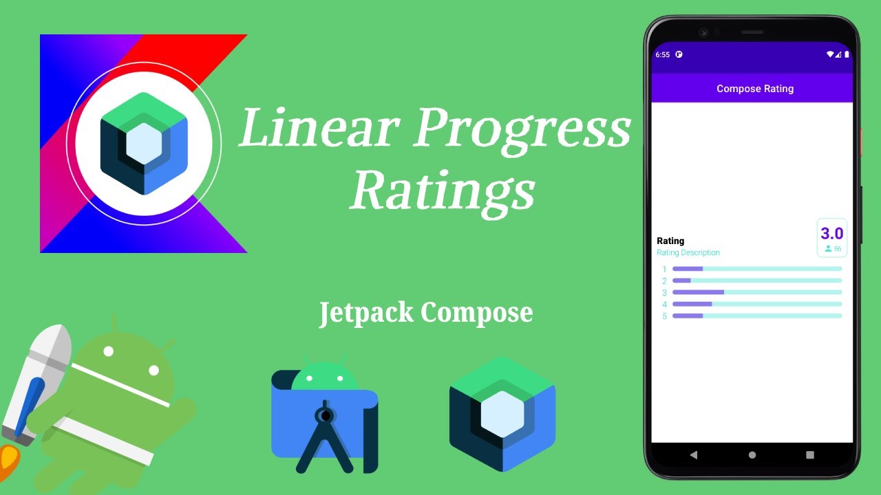 How to Implement Linear Progress Ratings in Jetpack Compose | Android | Kotlin | Make it Easy
