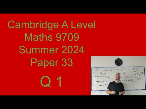 Q1 solutions for CIE A level Pure Maths paper 33 Summer 2024 9709/33/m/j/24
