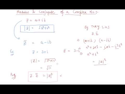 Modulus and Conjugate of a Complex Number Video Lecture - Algebra ...
