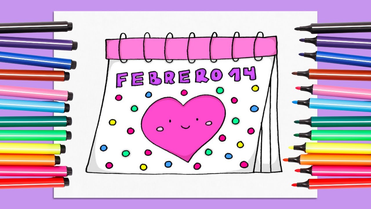 CÓMO DIBUJAR UN CALENDARIO DE AMOR DE SAN VALENTIN- Dibujos Fáciles #cómodibujar #dibujorapido