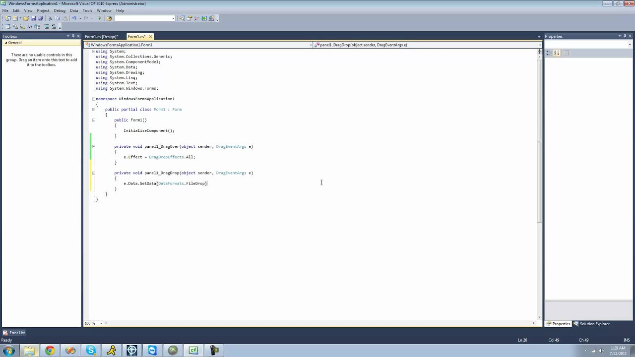 C# Beginners Tutorial - 118 - Drag and Drop