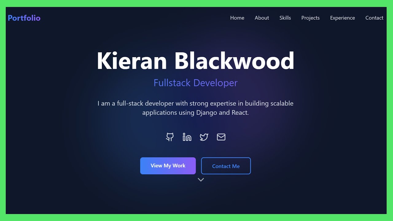 Fullstack Personal Portfolio Web Application || Django, Rest Framework, React