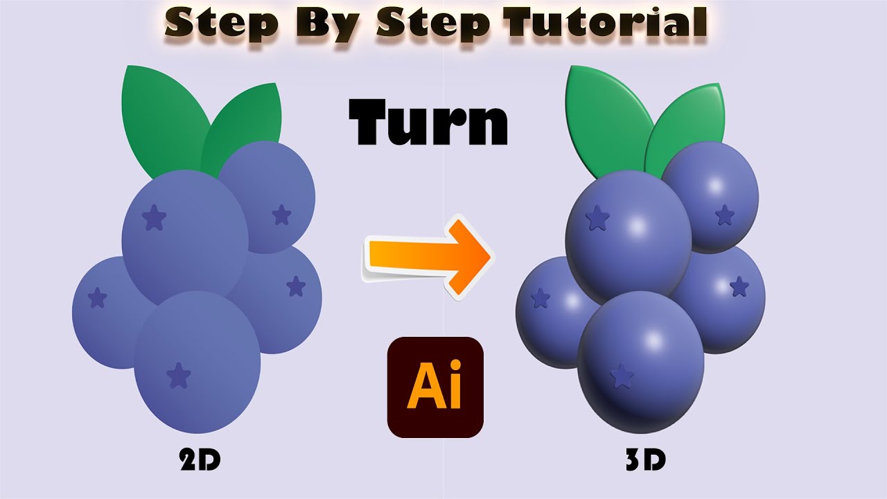Step By Step 2D & 3D Tutorial|Blueberries Illustration|Adobe Illustrator 2022|Easy Illustrations