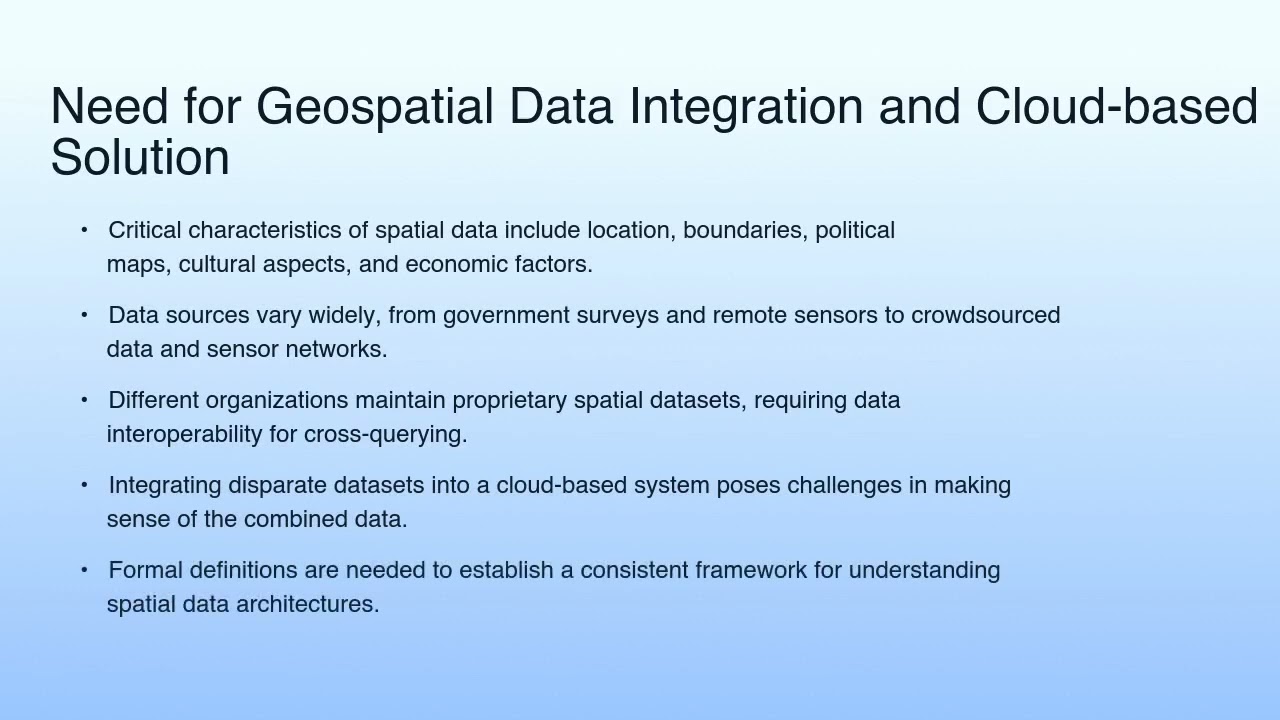 Need for Geospatial Data Integration and Cloud-based Solution | Use Case-Geo-spatial Cloud