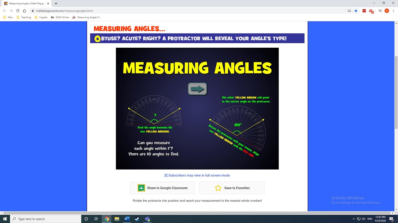 Online Protractor Tool (Practitioner)