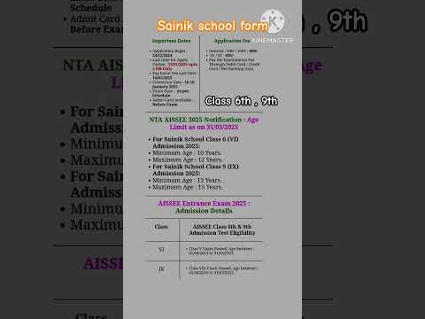 sainik school application form 2025 #sainikschool #sathpadhe #army #militaryschool