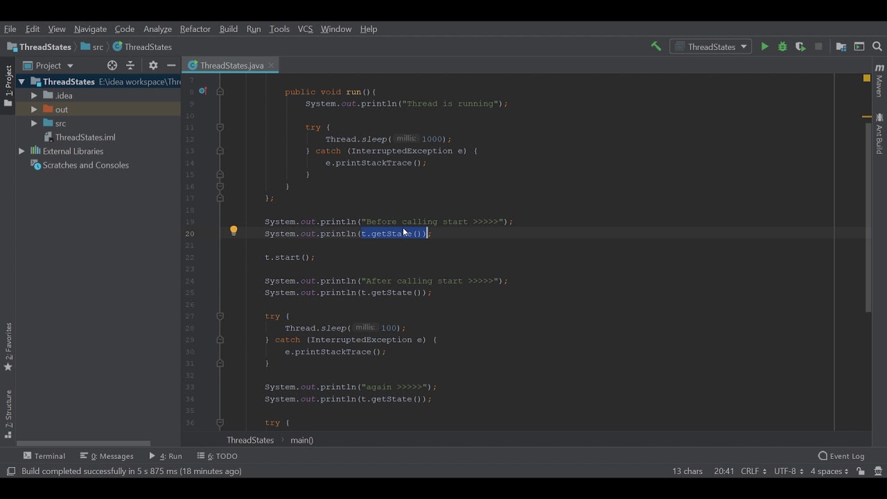 Java Multi threading tutorial 8 (Thread States)