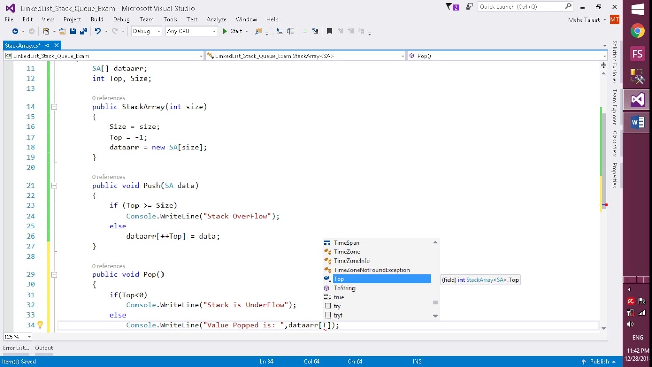 15- Pop   Clear Stack Array