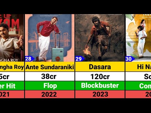 Nani Hits and Flops Movies list | Hi Nanna