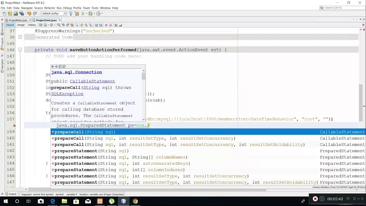 Java Tutorial 3 : Connect to database  and Save /Insert data