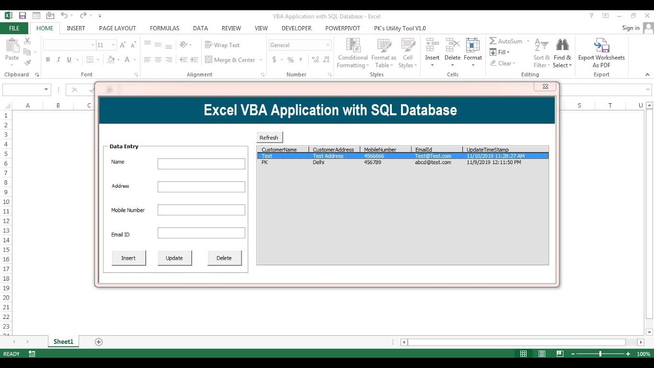 Excel VBA Data Entry Application with SQL database (Part-3)