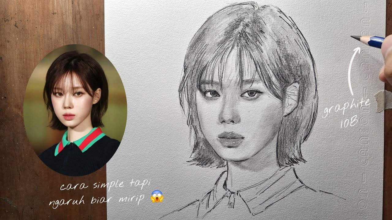 How I draw portrait of Winter - Aespa using graphite pencils